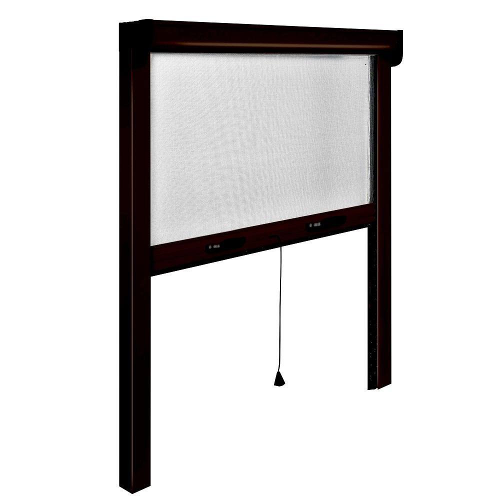 Retractable Bug Screen 55 in. x 67 in. Adjustable Width/Height Bronze ...