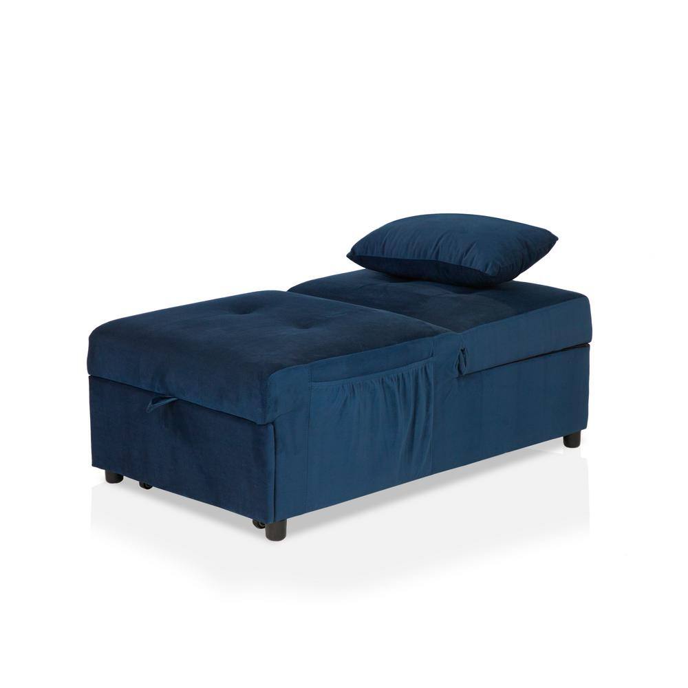 Furniture of America Quelle Navy Futon Chair with Pillow IDF-2820NV ...