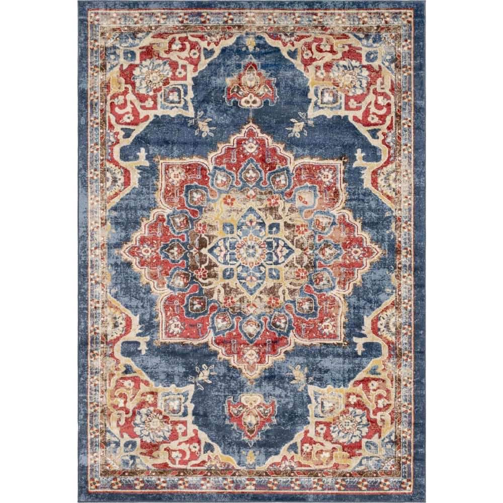 Unique Loom Utopia Helios Dark Blue 7' 1 x 10' 0 Area Rug 3145633 - The ...