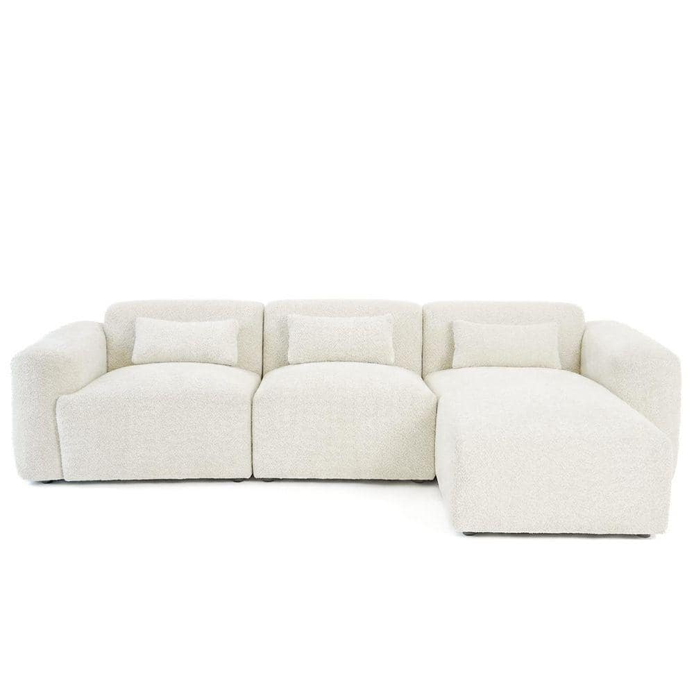 Ashcroft Furniture Co Hays 117.7 in. Square Arm 3-piece Boucle Fabric ...