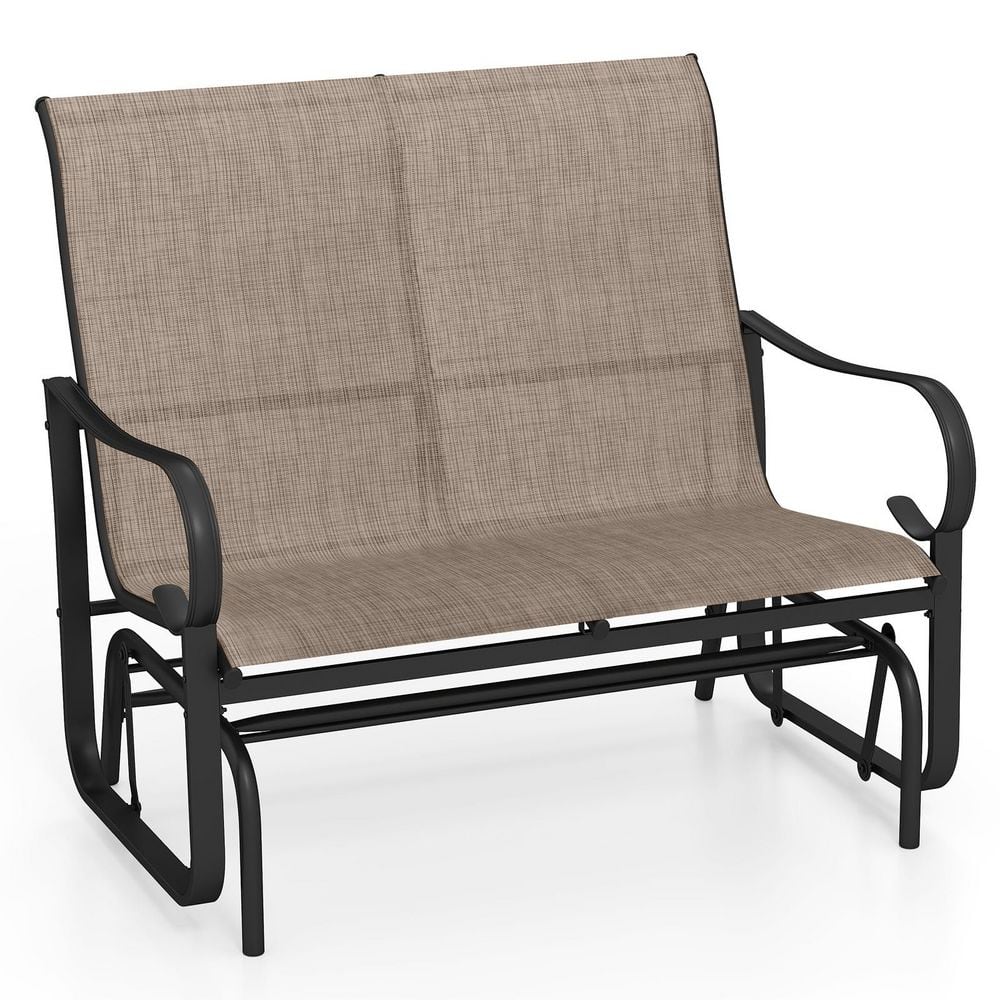 Reviews for 2-Person Outdoor Metal Glider Bench with High Backrest | Pg ...