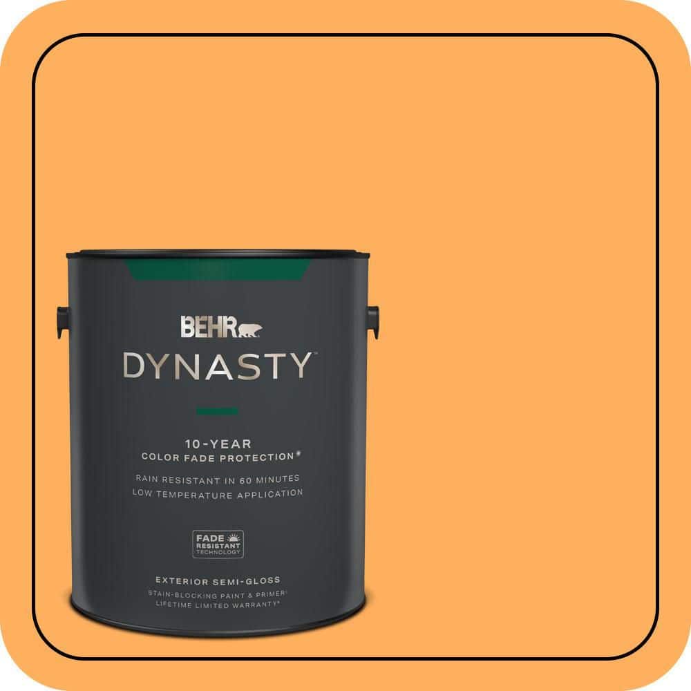 BEHR DYNASTY 1 gal. #280B-5 Vintage Orange Semi-Gloss Enamel Exterior ...