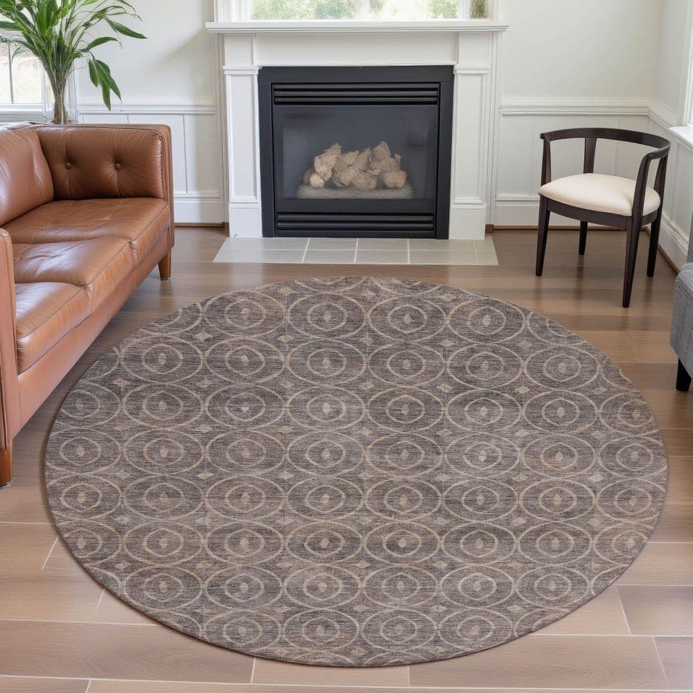 Addison Rugs Mayfield Premium Machine Washable Abstract AMF1227 Mocha 8 ...