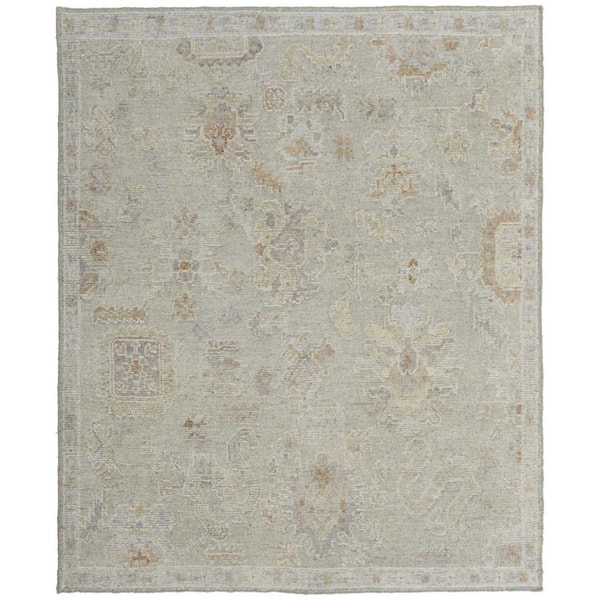 HomeRoots 6 ft. x 9 ft. Gray, Brown Floral Area Rug 2000567202 - The ...
