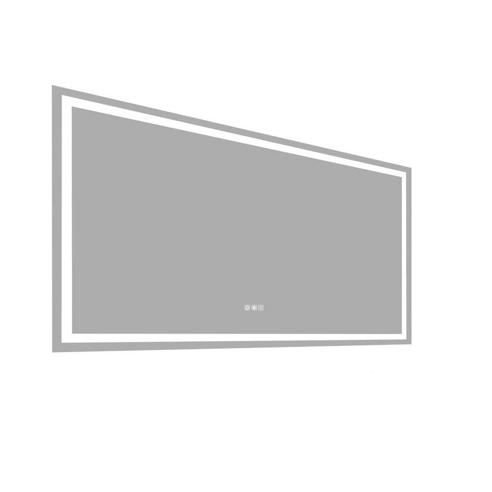 72 in. W x 36 in. H Large Rectangular Frameless Anti-Fog Wall Mounted ...