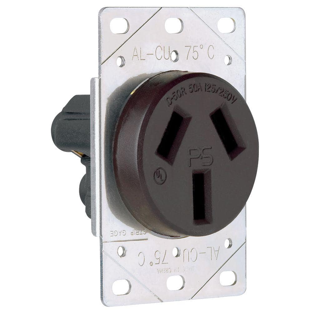 Legrand Pass & Seymour 50 Amp 125/250-Volt NEMA 10-50R Flush Mount ...
