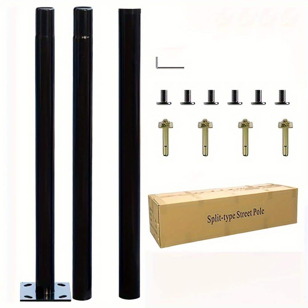 Sunpez 9.8 ft. Black Direct Burial Outdoor Lamp Post, fits Most ...