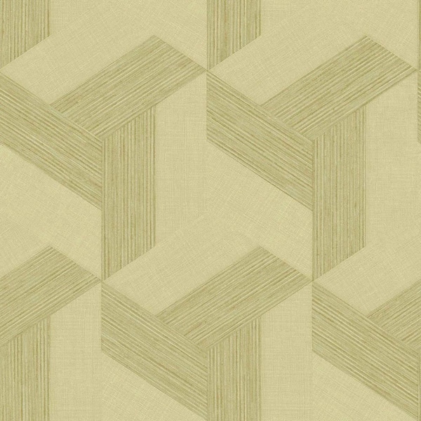 Synergy Collection Green Geometric Design Matte Finish Vinyl on Non ...