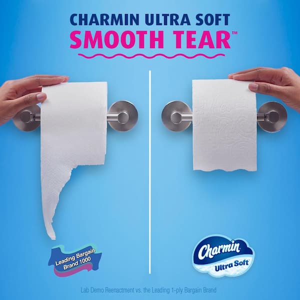 Charmin Ultra Soft Smooth Tear Toilet Paper 30 Mega Rolls 003077208802 The Home Depot
