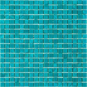 Apollo Tile Skosh 4 in. x 6 in. Glossy Grenn-Blue Glass Mosaic Uniform ...