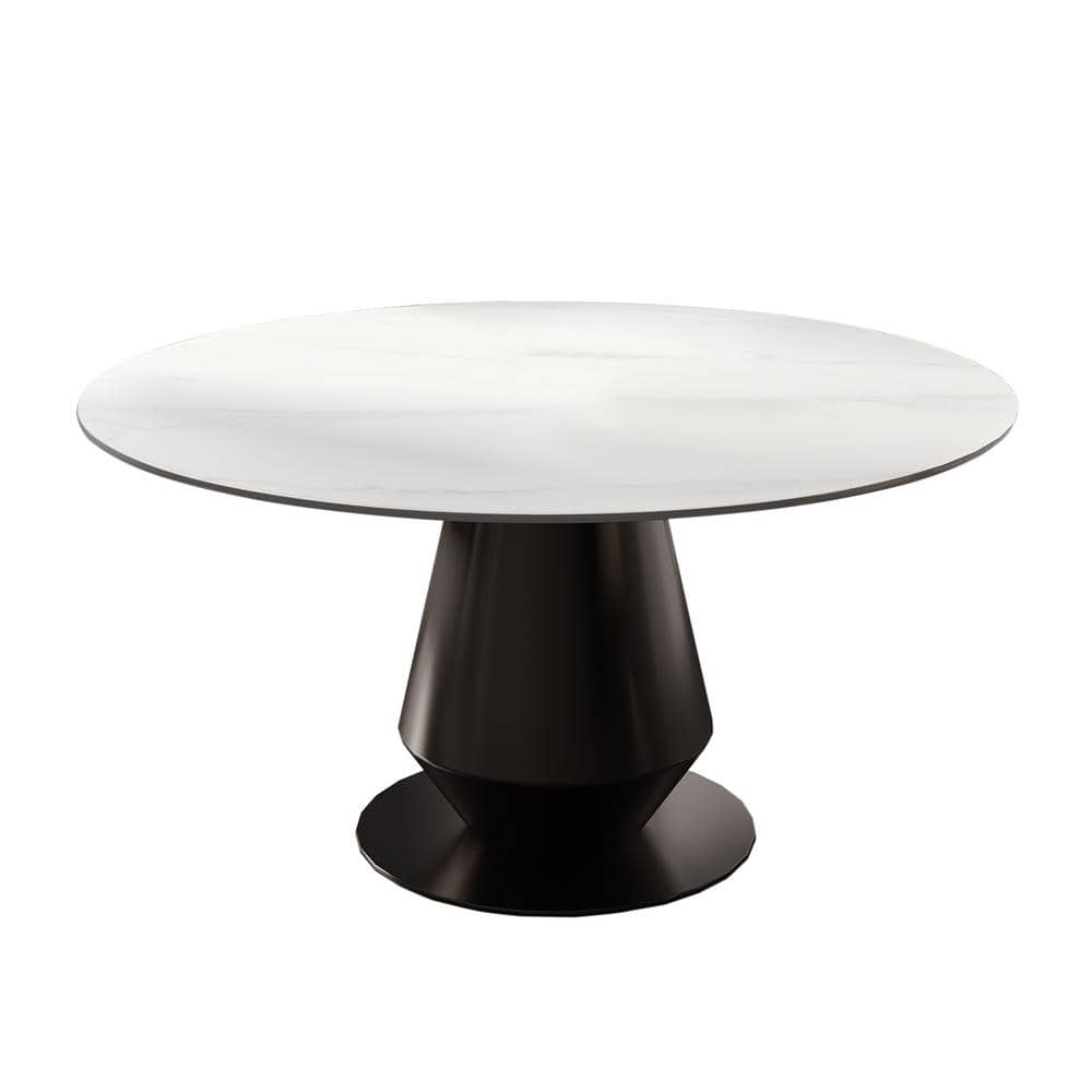 Monland Modern Round White Snow Mountain Stone TableTop 53.15 in ...