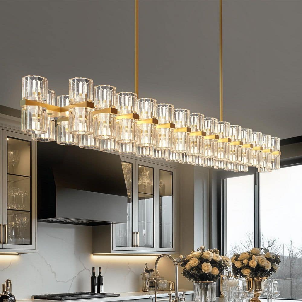 Briignite 60-Light Matte Copper Chandelier with Finish with Crystal ...