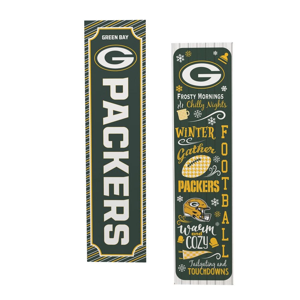 Evergreen Enterprises 47 in. Double Sided Leaner Porch Sign, Green Bay ...