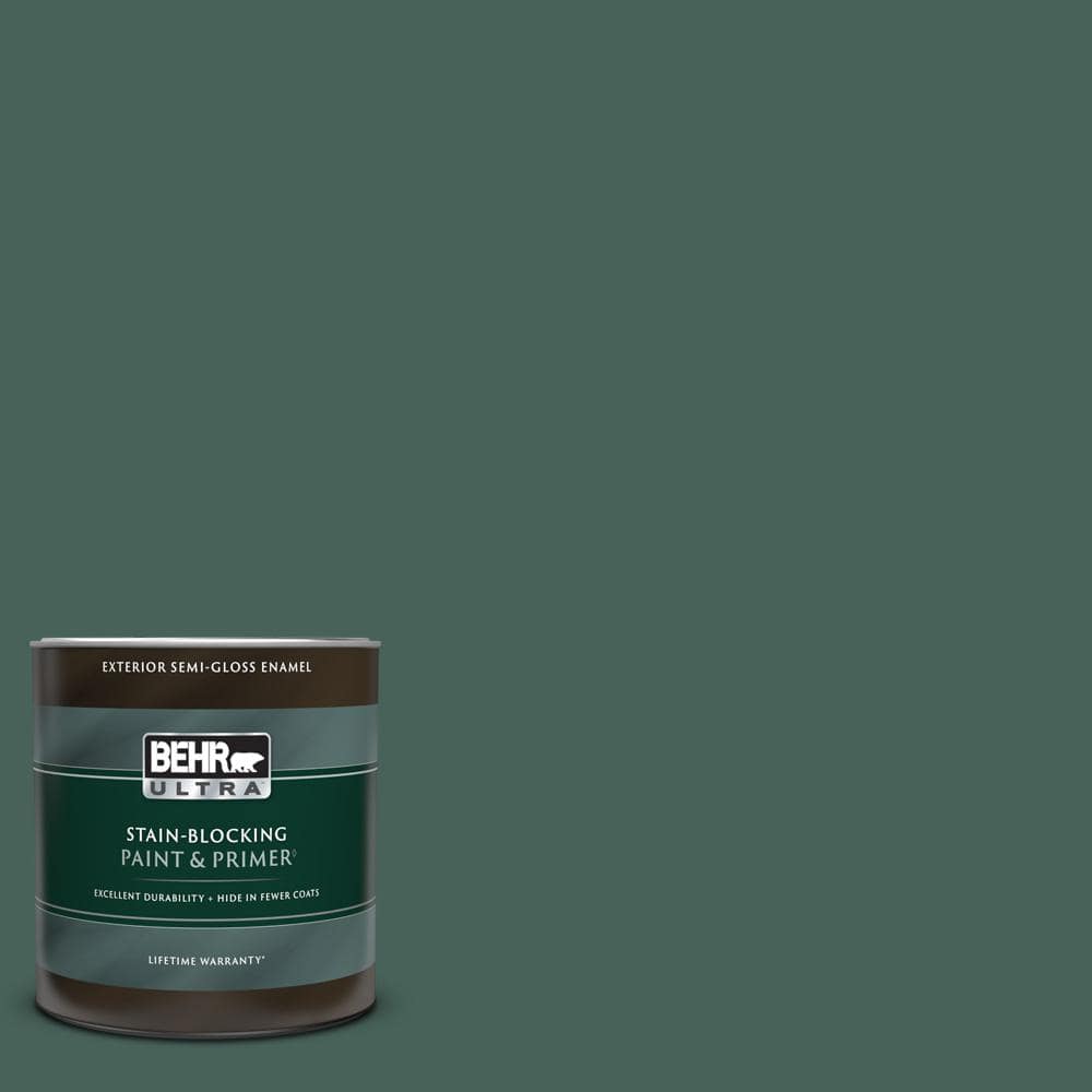 BEHR ULTRA 1 qt. #T18-20 Equilibrium Semi-Gloss Enamel Exterior Paint ...