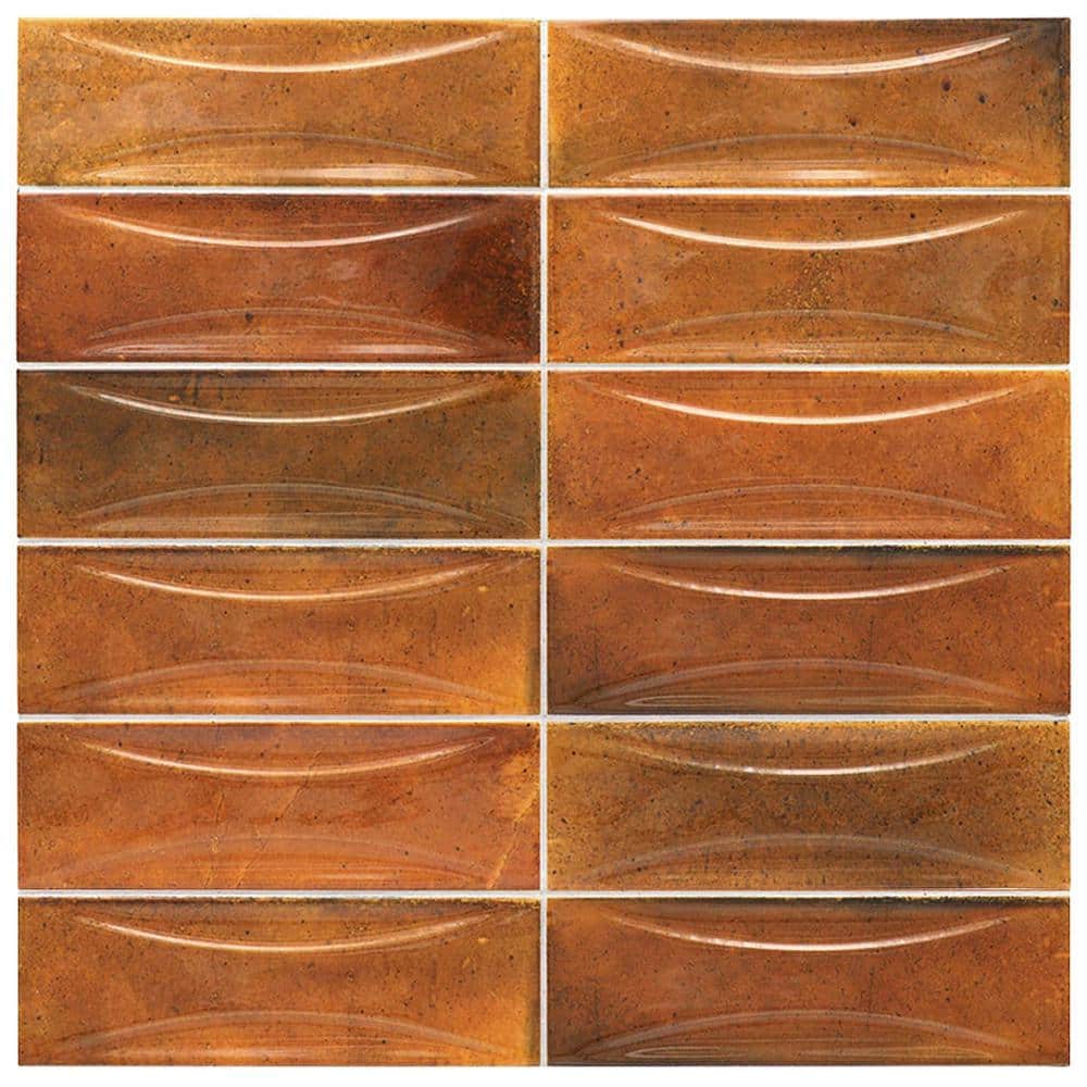 Apollo Tile Antiek Red 2.58 in. x 7.9 in. Glossy Ceramic Subway Deco ...