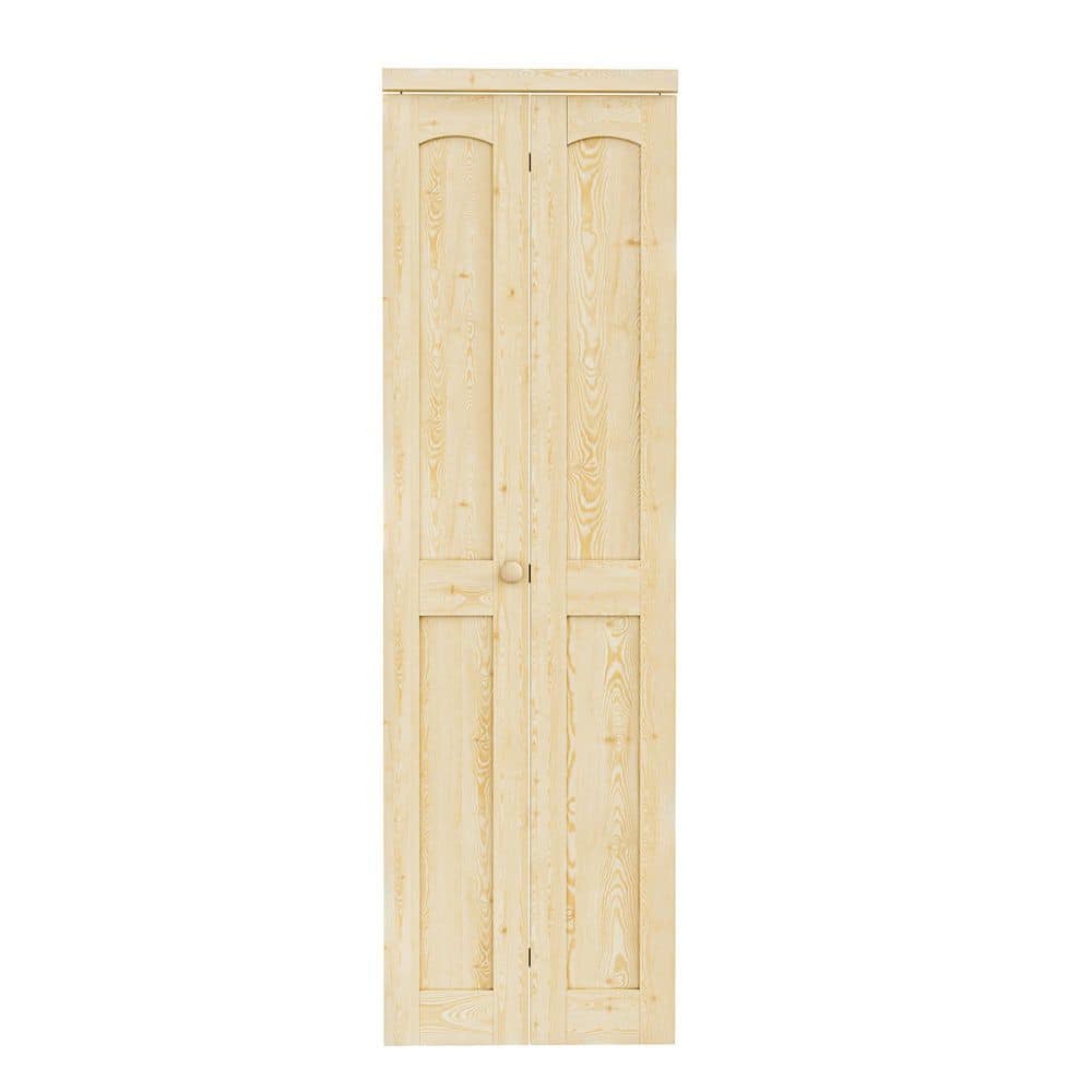ARK DESIGN 24 in. x 80 in. Arch Panel 2-Lite Solid Core Unfinished Pine ...