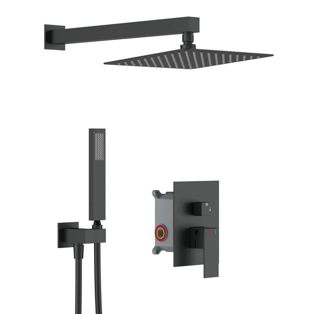 GIVING TREE 12 in. Single-Handle 2-Spray Wall Mount Rainfall Shower ...