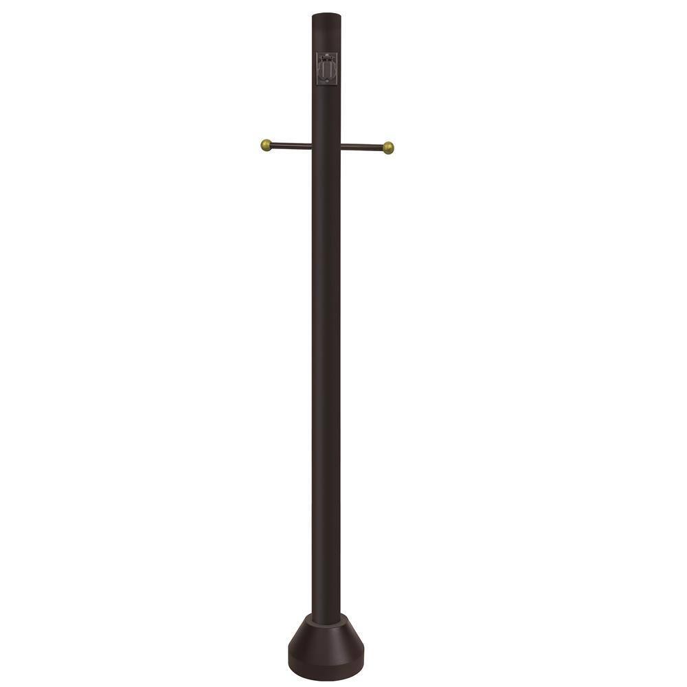 SOLUS 6 ft. Bronze Outdoor Surface Mount Lamp Post with Cross Arm ...