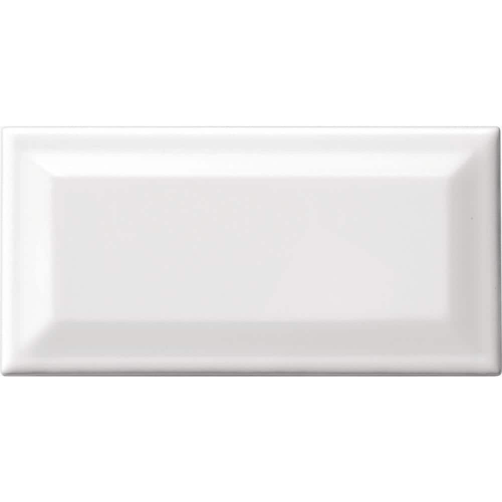 Daltile Finesse Bright White 3 in. x 6 in. Ceramic Beveled Wall Tile ...