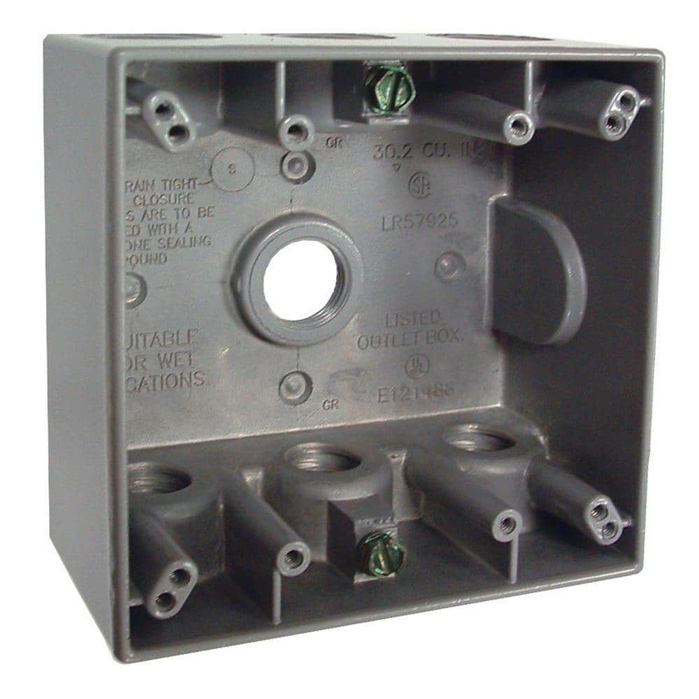 BELL N3R Aluminum Gray 2-Gang Weatherproof Outdoor Electrical Box, 7 ...