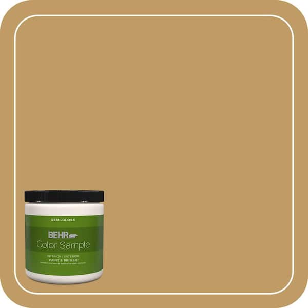 BEHR PREMIUM PLUS 8 oz. #340F-6 Mojave Gold Semi-Gloss Interior ...