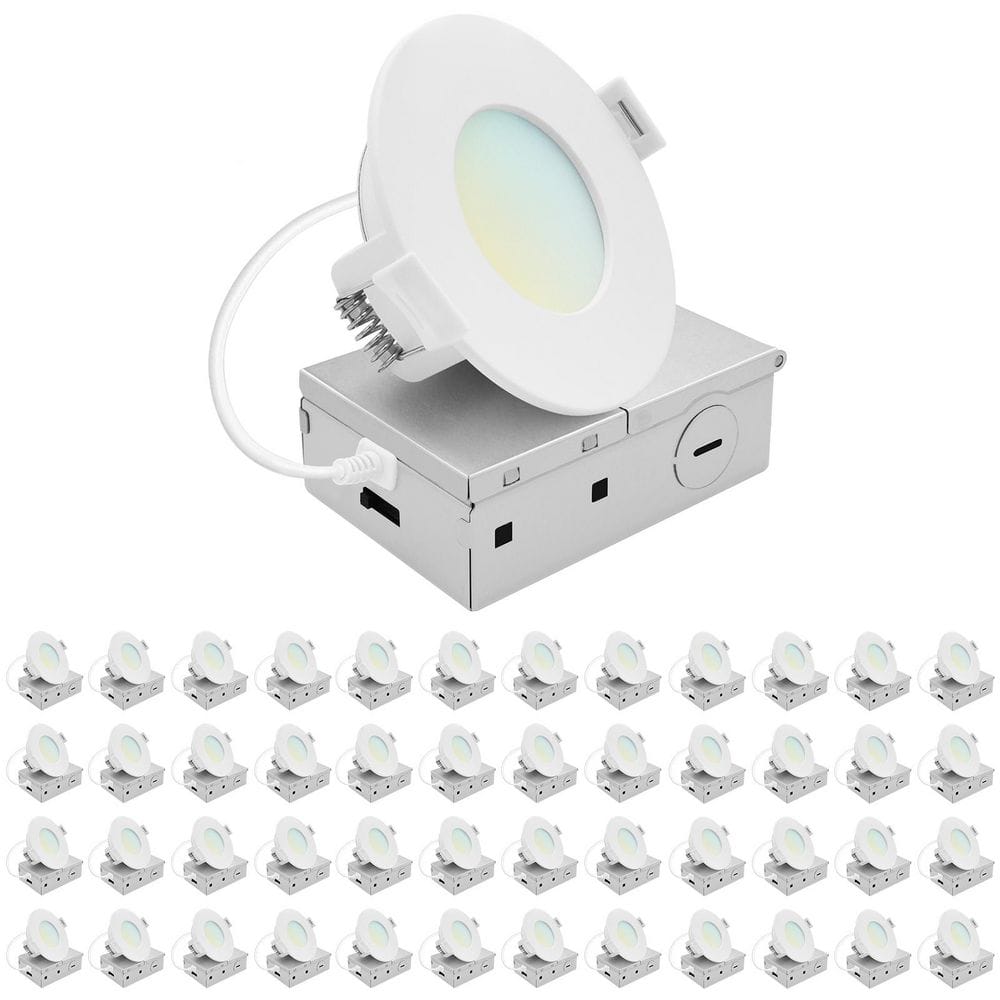 LUXRITE 3 in. Integrated LED Recessed Light, Mini Panel Light, 5CCT ...