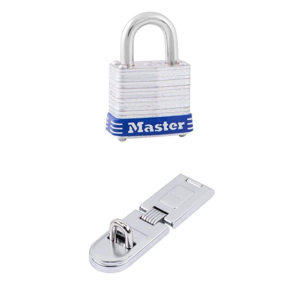Master Lock 1-1/8 in. Wide Outdoor Padlock with Key and 6-1/4 in. Long ...