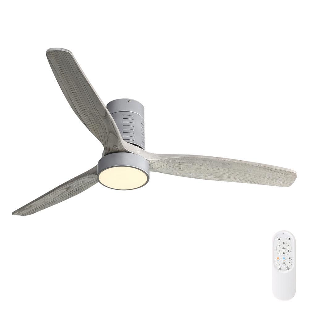 MODERN HABITAT SerenityShine Blade Span 52 in. Indoor Satin Silver Low ...