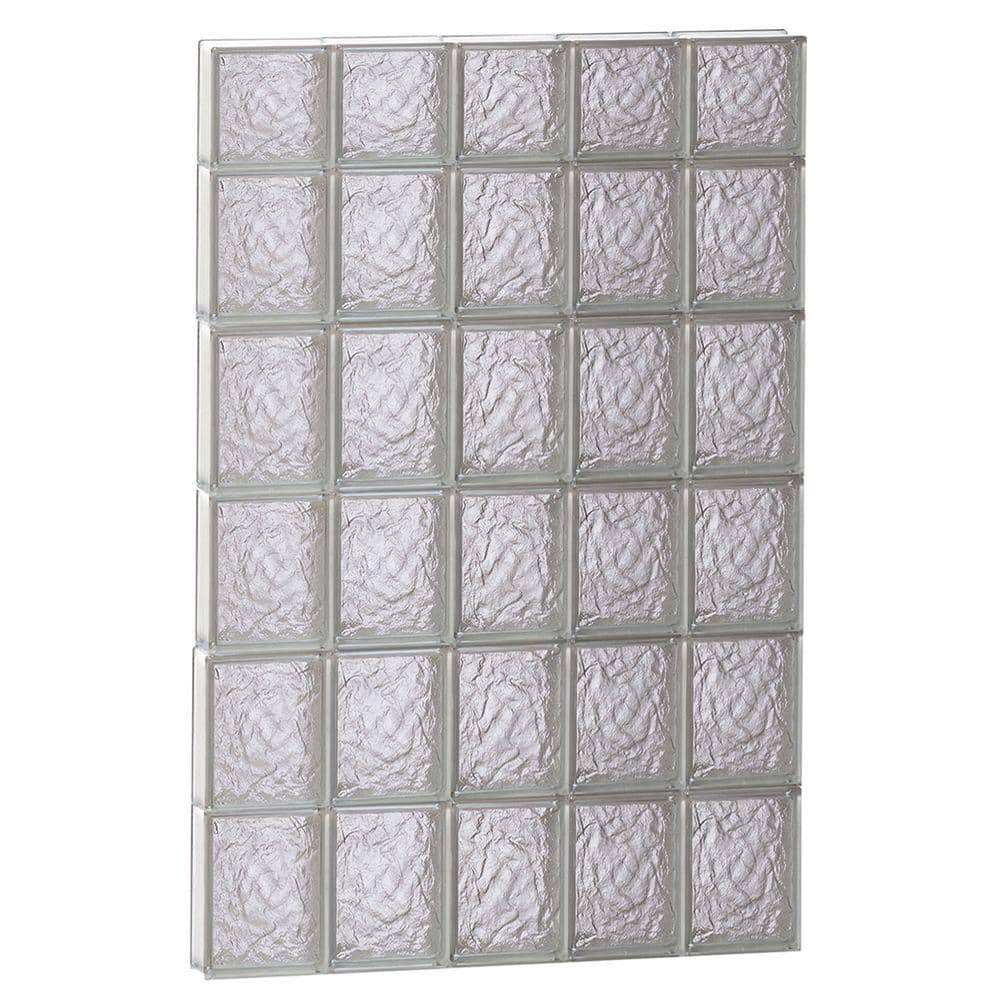 Clearly Secure 28.75 in. x 44.5 in. x 3.125 in. Frameless Ice Pattern ...