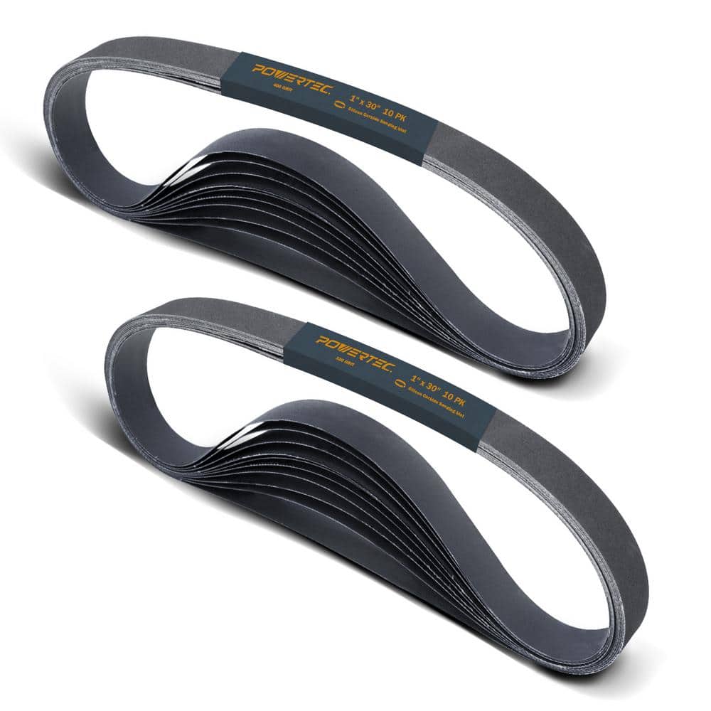 ‎POWERTEC 1 in. x 30 in. 320/400-Grits Silicon Carbide Sanding Belts ...