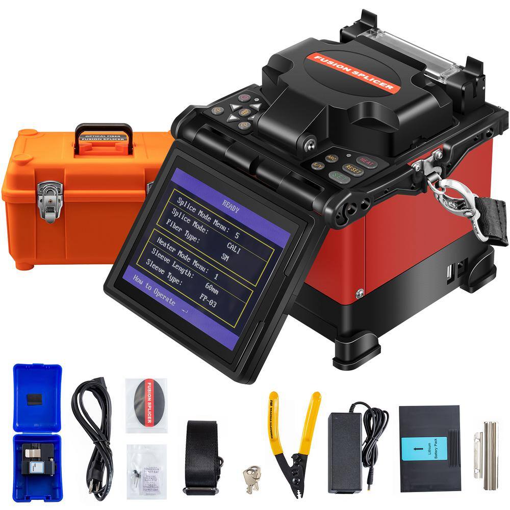 VEVOR Fiber Fusion Splicer Auto Focus Fiber Optic Cleaver Kit with 5 in ...