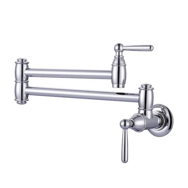 ALEASHA Wall Mounted Pot Filler with Double Joint Swing in Chrome AL ...