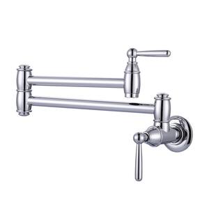 ALEASHA Wall Mounted Pot Filler with Double Joint Swing in Brushed Gold ...