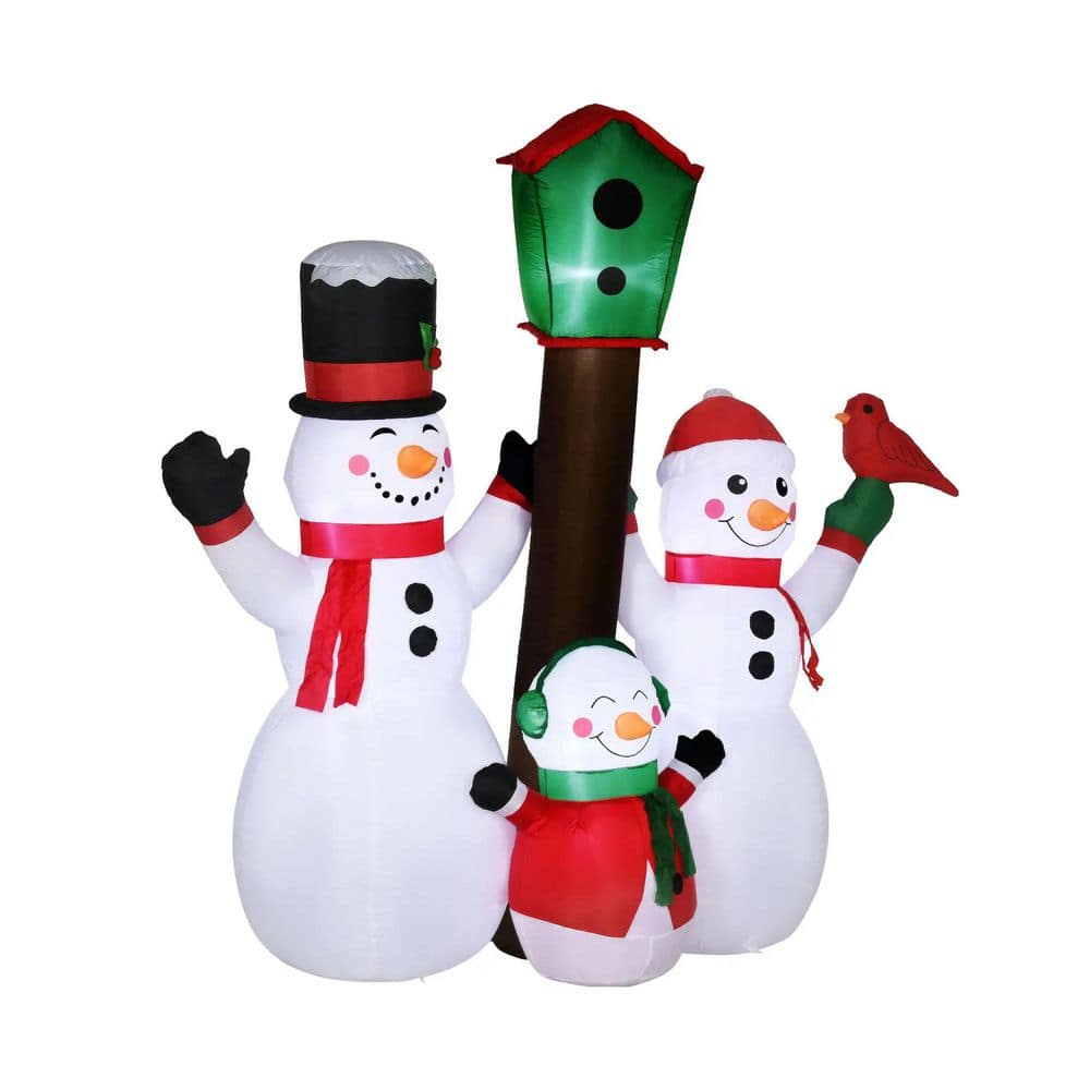 Ama pear 7 ft. Outdoor Yard Christmas Decorations Family with Bird ...