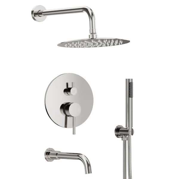 Reviews for YAWWALK Double Handles 3-Spray 2.5 GPM Wall Mount 10 in ...