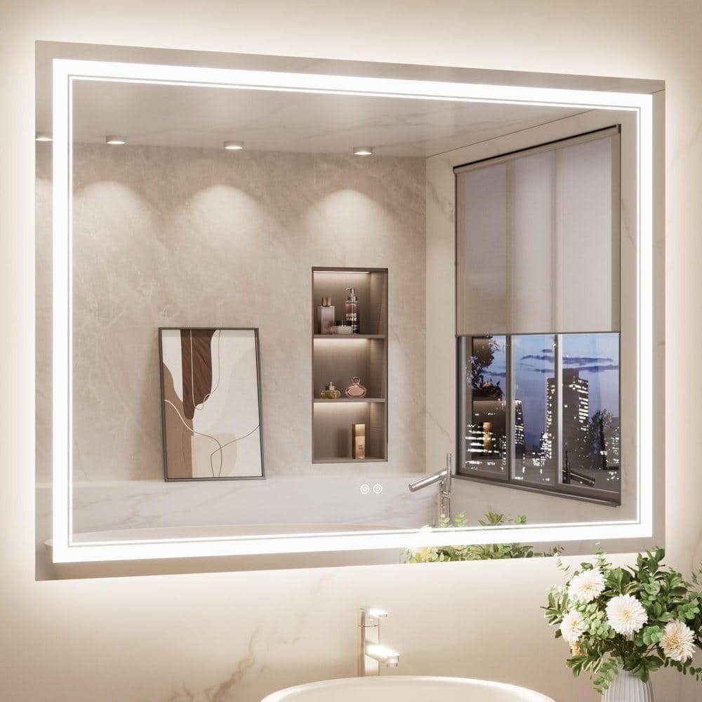 KeonJinn 48 in. W x 36 in. H Rectangular Frameless LED Lighted Wall ...