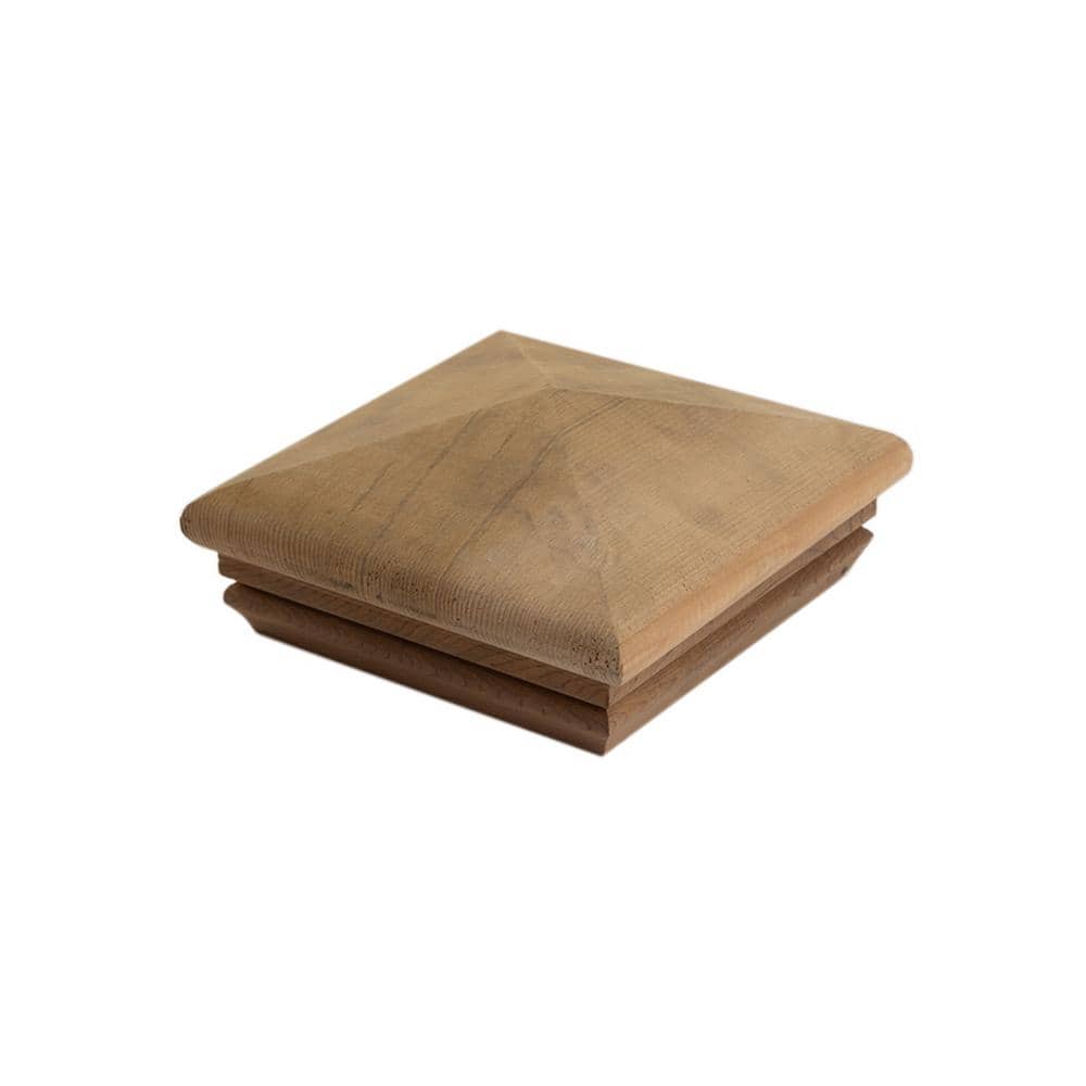 Deckorators 4 in. x 4 in. Hatteras Pyramid Cedar Wood Post Cap 72260 ...
