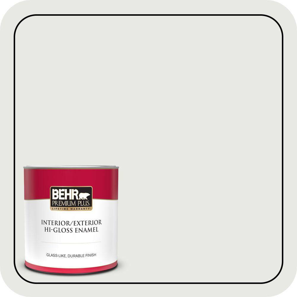 BEHR PREMIUM PLUS 1 qt. #750E-1 Steam White Hi-Gloss Enamel Interior ...