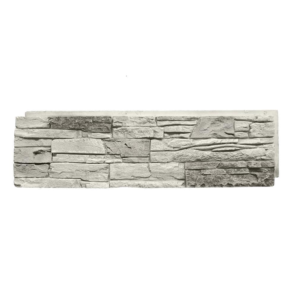 GenStone Stacked Stone Arctic Smoke 12 in. x 42 in. Composite Faux ...