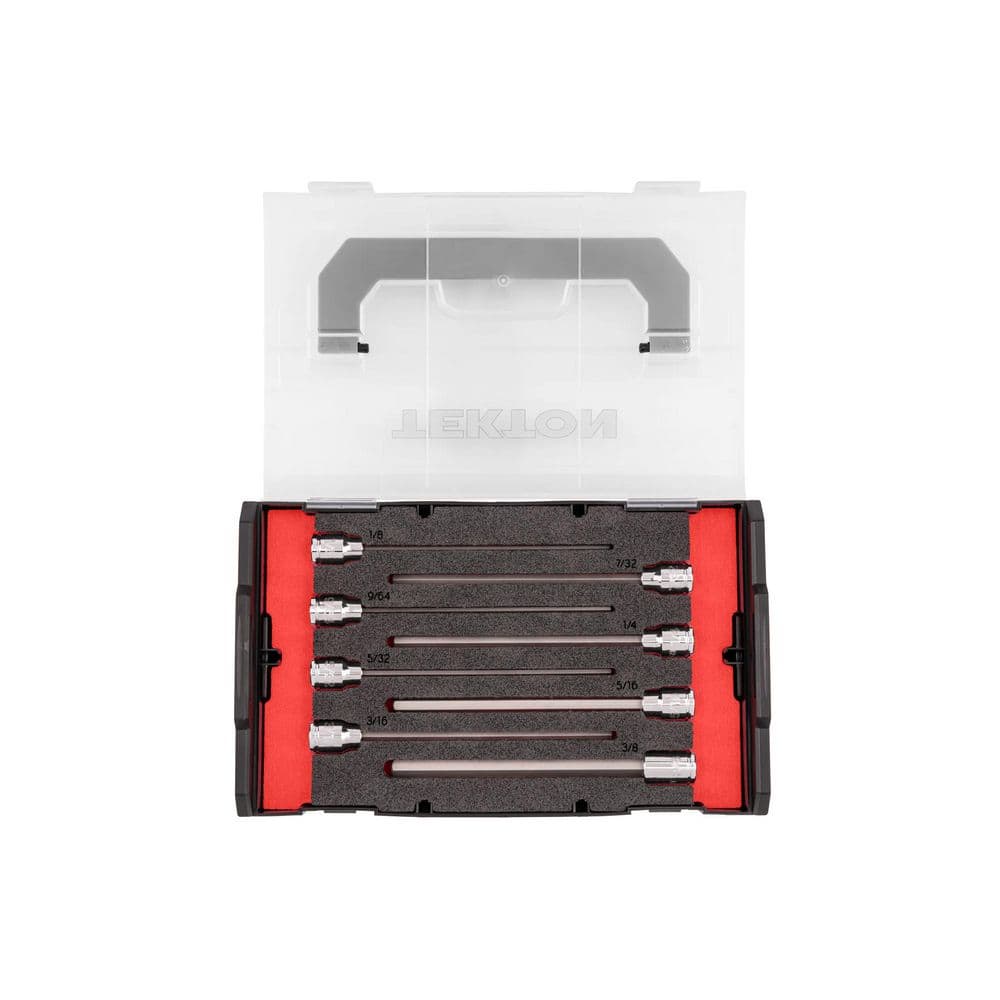 TEKTON 3/8 in. Drive Long Hex Bit Socket Set with Mini Stacking Tool ...