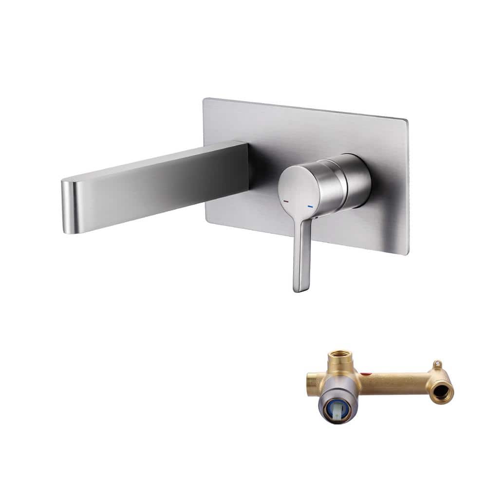 AVITAS Single Handle Wall Bathroom Mount Faucet with Brass and ...