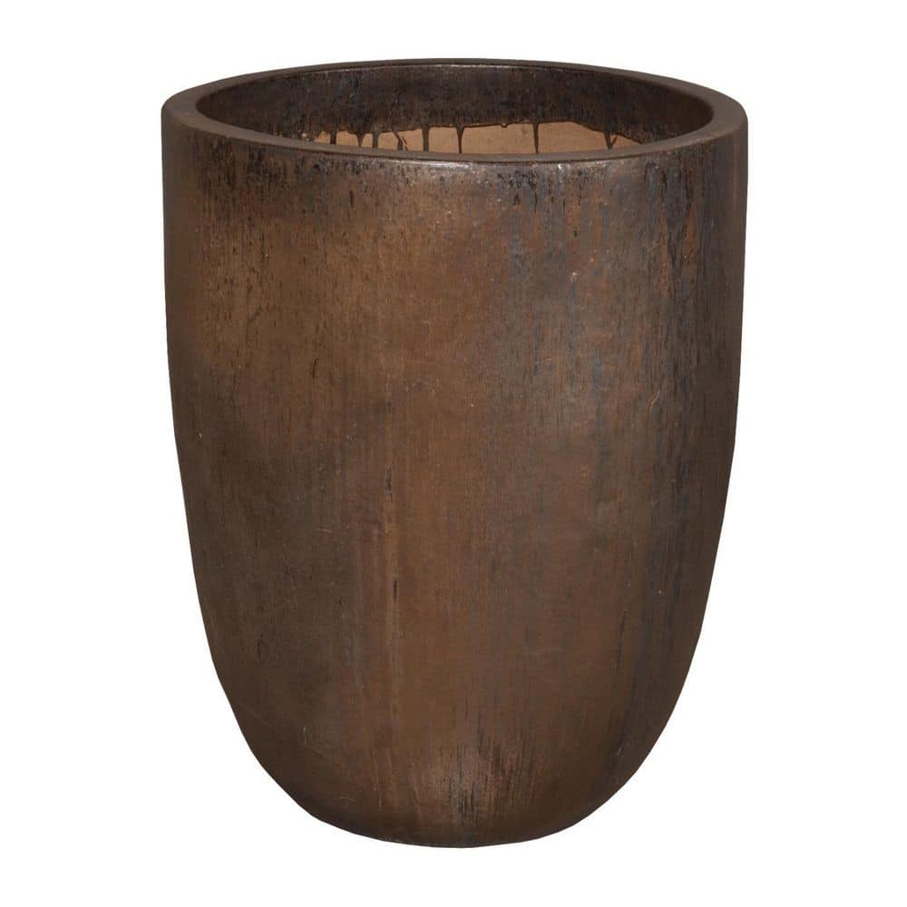 Emissary 33.5 in. H Metallic Ceramic Round Cylinder Planter 12988MT-3 ...