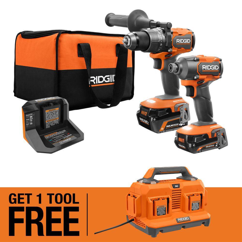 Reviews for RIDGID 18V Brushless Cordless 2-Tool Combo Kit w/ (2 ...
