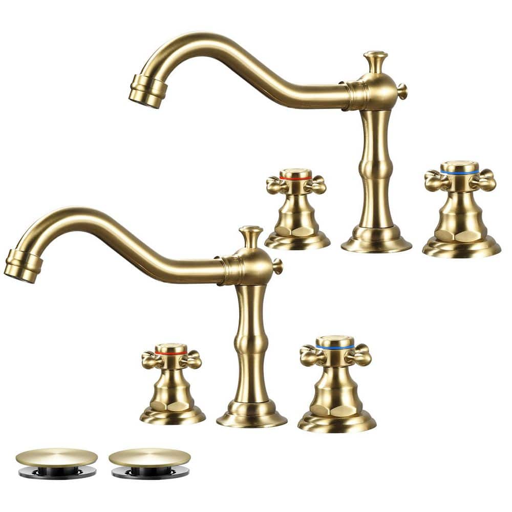 AKLFGN 2 Handles 8 in. Widespread Bathroom Faucet 3-Hole Bathroom Sink ...