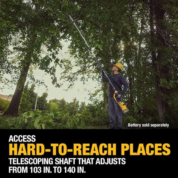 DEWALT FLEXVOLT 60V MAX 10 in. Cordless Battery Powered Telescoping Pole Saw (Tool Only ...