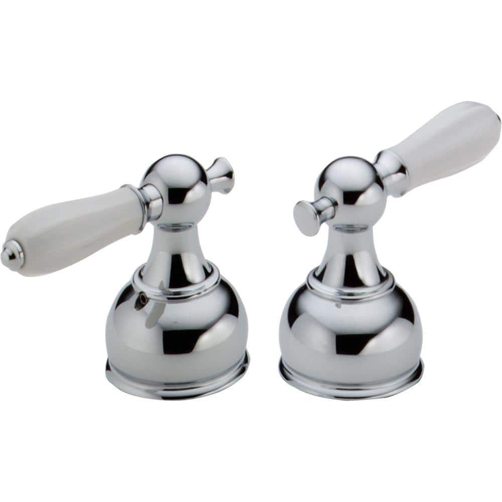 Delta Pair of Traditional Roman Tub Lever Handles in Chrome with ...