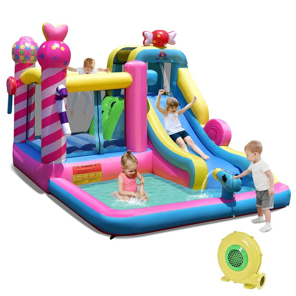 Costway Inflatable Bounce House Sweet Candy Bouncy Castle Bounce House ...