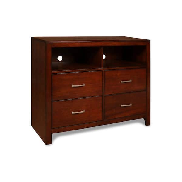 Benjara 17 in. Brown 4-Drawer Wooden Chest of Drawers BM219505 - The ...