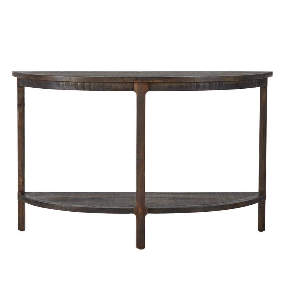 DEVON & CLAIRE Grady 47 in. Dark Brown Half-Moon Wood Console Table MD-F22B1110-BRN - The Home Depot