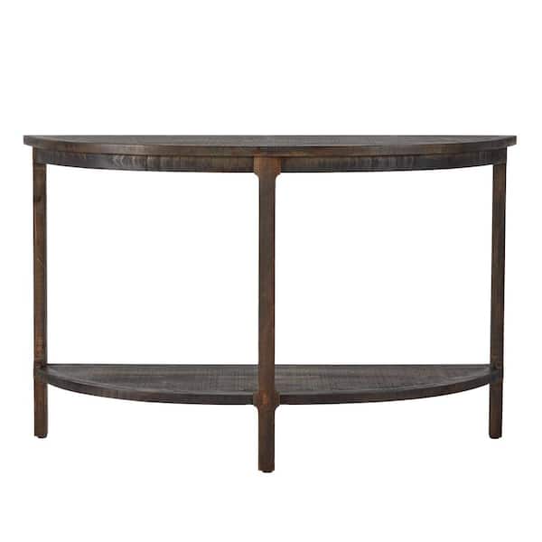 DEVON & CLAIRE Grady 47 in. Dark Brown Half-Moon Wood Console Table MD-F22B1110-BRN - The Home Depot